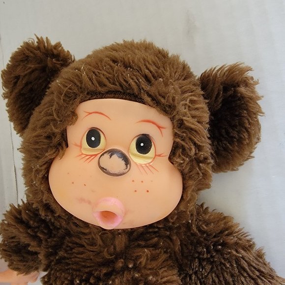 Toys | Monchichi Plush Brown Bear Monkey Thumb Sucking Both Hands Doll ...